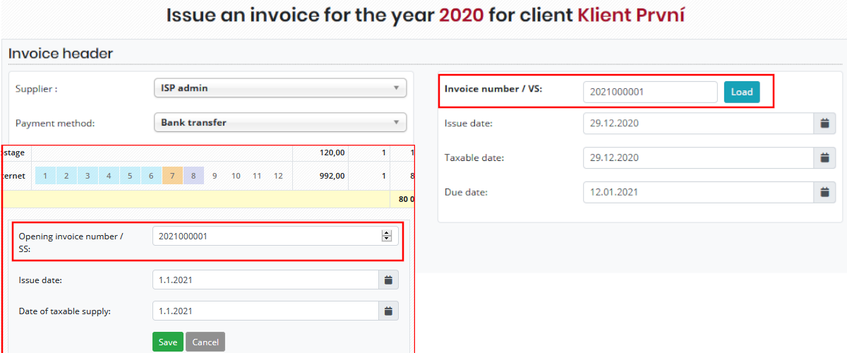 Invoice numbering 2021 - ISPadmin